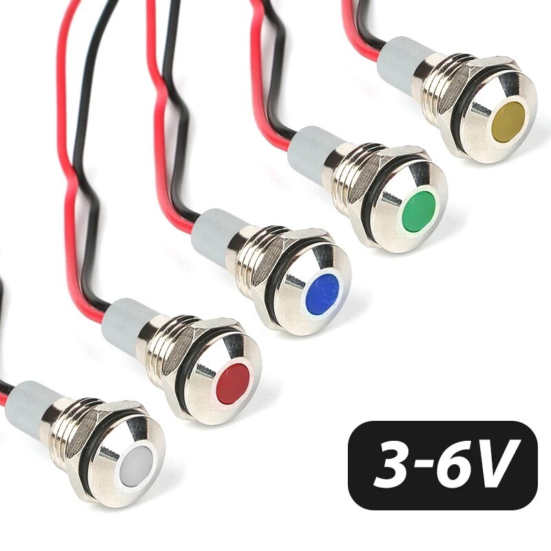VaneAims 5 шт. металлические светодиодные индикаторы 10 мм 5PCS MIX 3-6V