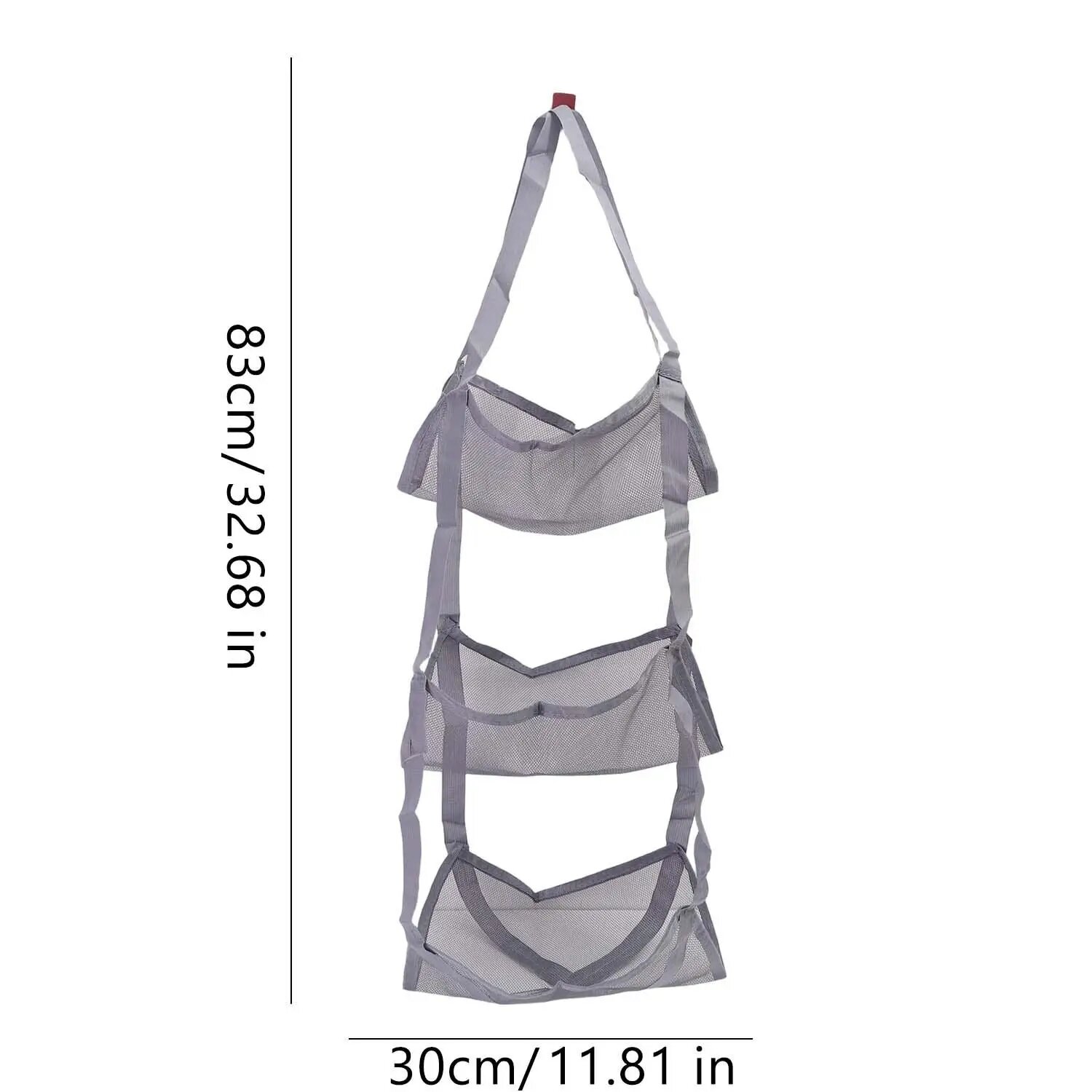 Сетчатая подвесная сумка для спортивных мячей grey-1pc