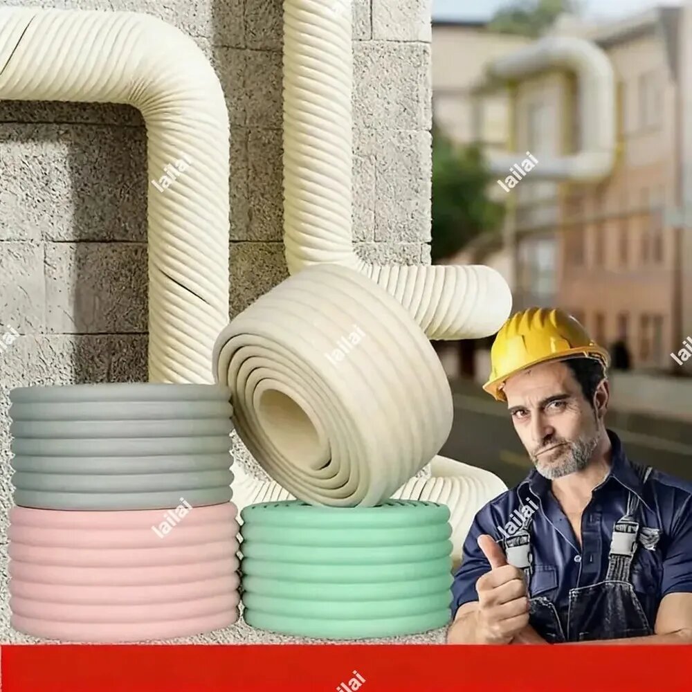 Самоклеющийся утеплитель для труб 2 метра, теплоизоляция для водопровода, защита от замерзания и потеков, огнестойкий каучуковый поролон