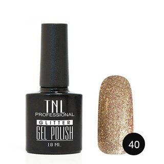 TNL Professional Гель-лак - Glitter № 40 - Серебрянный с разноцветными блестками (10 мл)