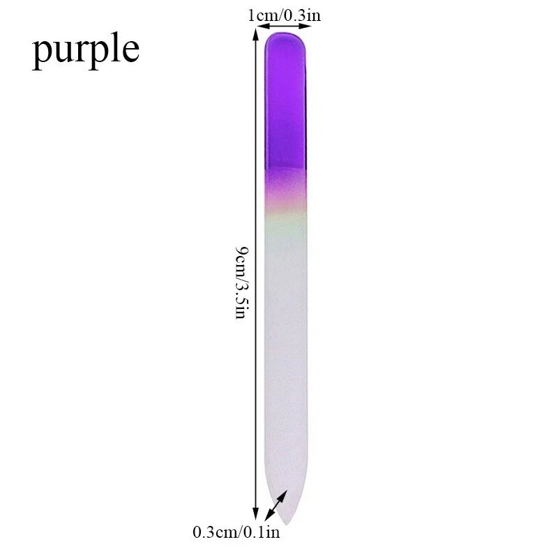 Стеклянная пилка для ногтей, двусторонняя Purple-9cm