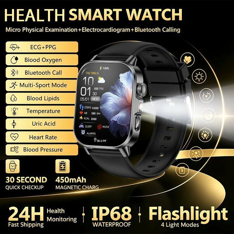 Smart Watch 2026 ECG+PPG Bluetooth Call Черный, Black