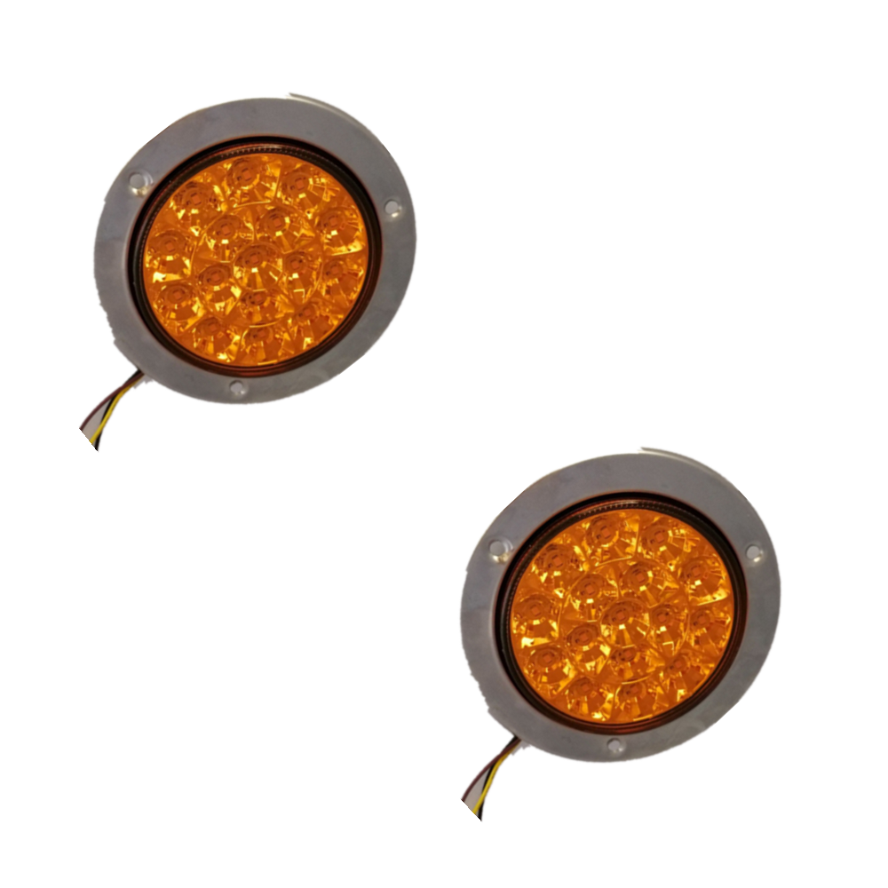 16-Led 12V 24V Круглые Прозрачные Линзы Янтарного Цвета Задние Фонари Заднего Хода Для Грузового Прицепа Rv 2Шт