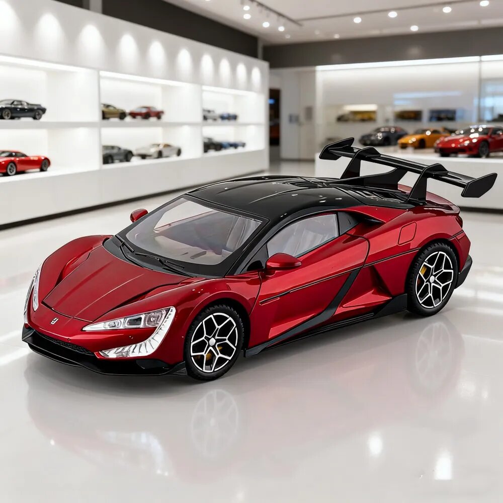 Миниатюрная модель автомобиля из литого металла BYD U9 Xtreme модель автомобиля Игрушки 1:24 BYD U9 Xtreme, Свет и звук