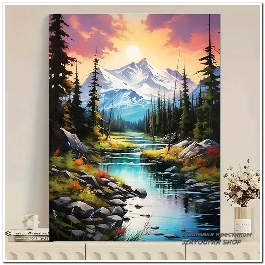 Набор для вышивания крестом, 14 Канiteй (14CT), канва 50x60 см, готовая вышивка 40x50 см