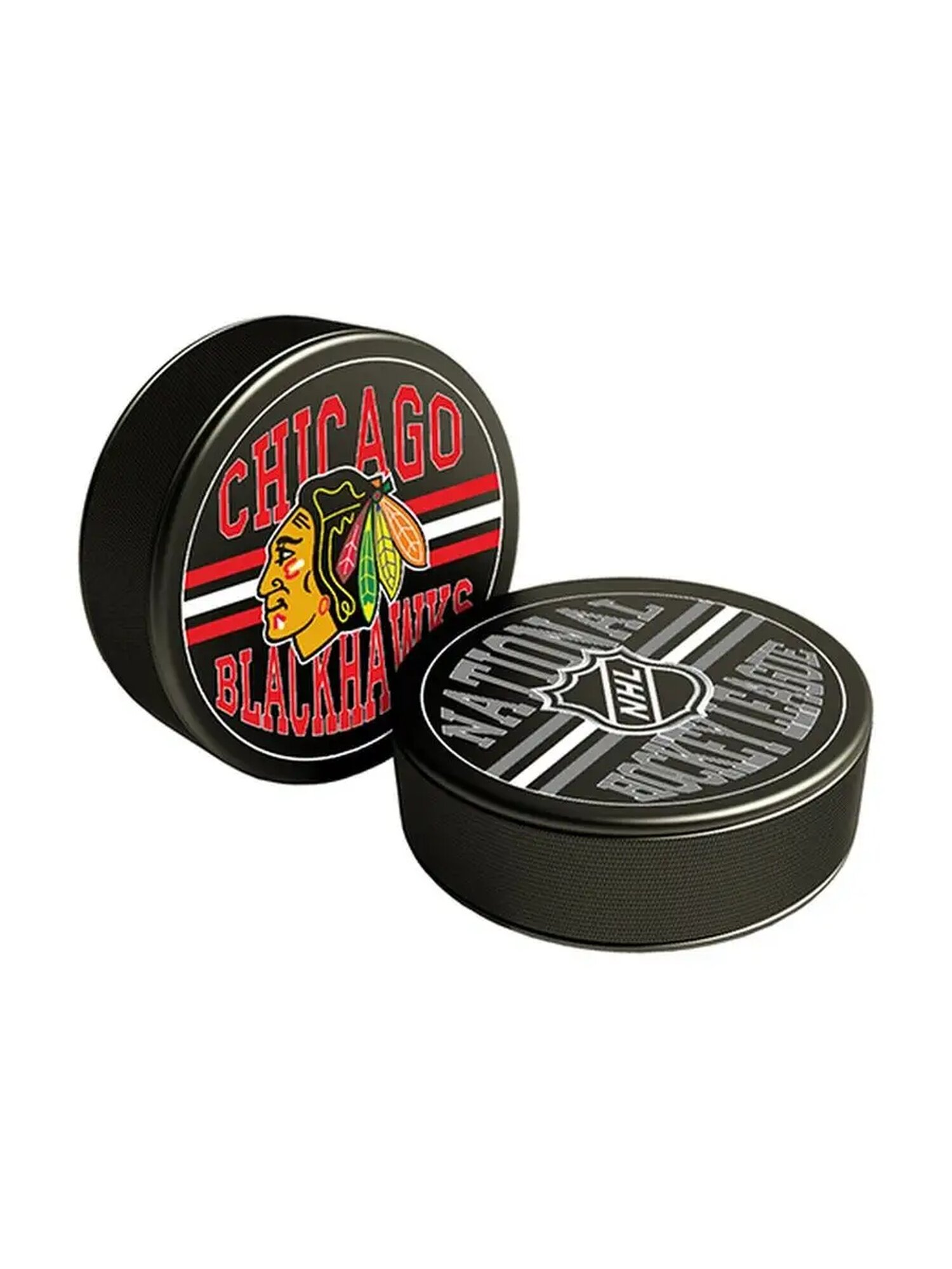 Шайба Sportfanat Chicago BlackHawks, резина, 76 мм, цвет черный