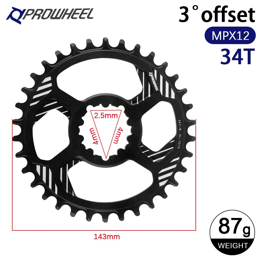PROWHEEL MPX12/MPX12-B Звезда для MTB 30T/32T/34T/38T