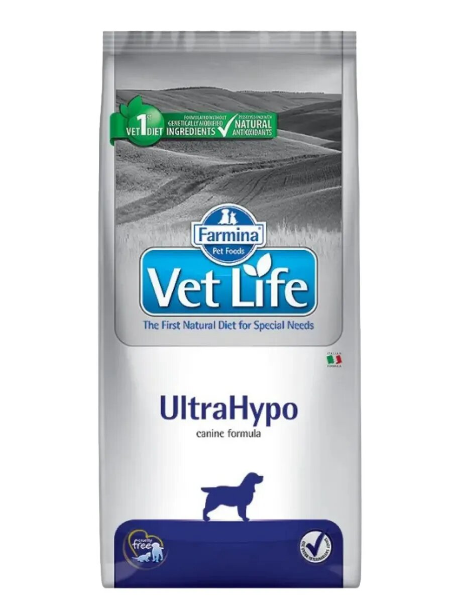 Сухой корм Farmina Vet Life Ultra Hypo (Фармина) для собак при аллергиях и атопиях, 12 кг