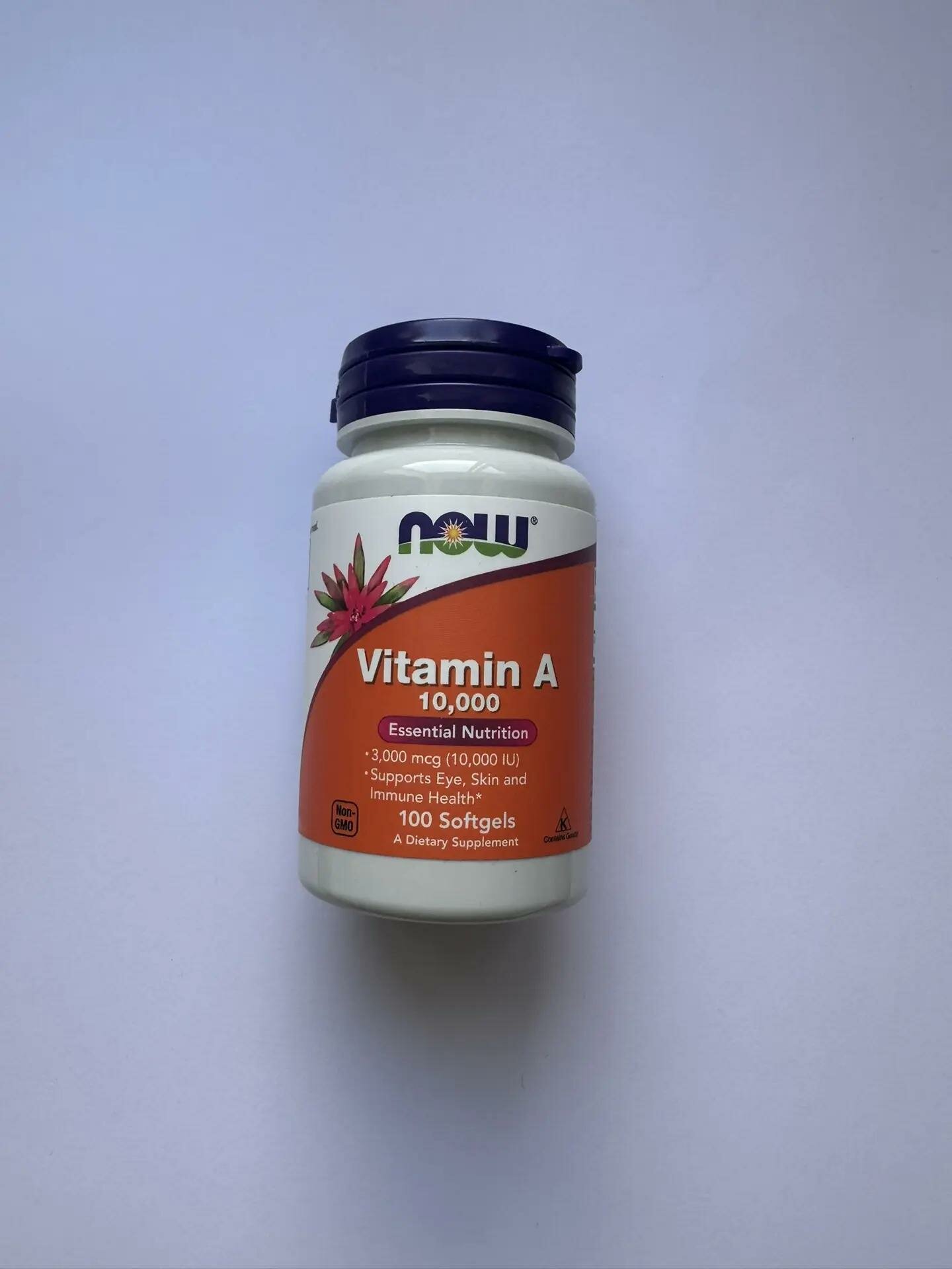 NOW FOODS Vitamin-A, Витамин А, 10000 МЕ, 100 капсул, нау фудс
