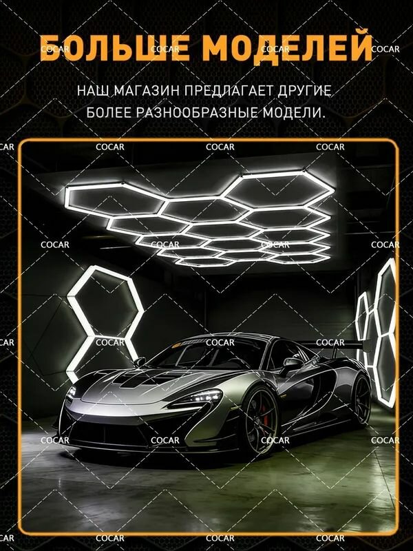 Светодиодное освещение для гаража/автосервиса LED Workshop, панель соты 7000К/720W размер