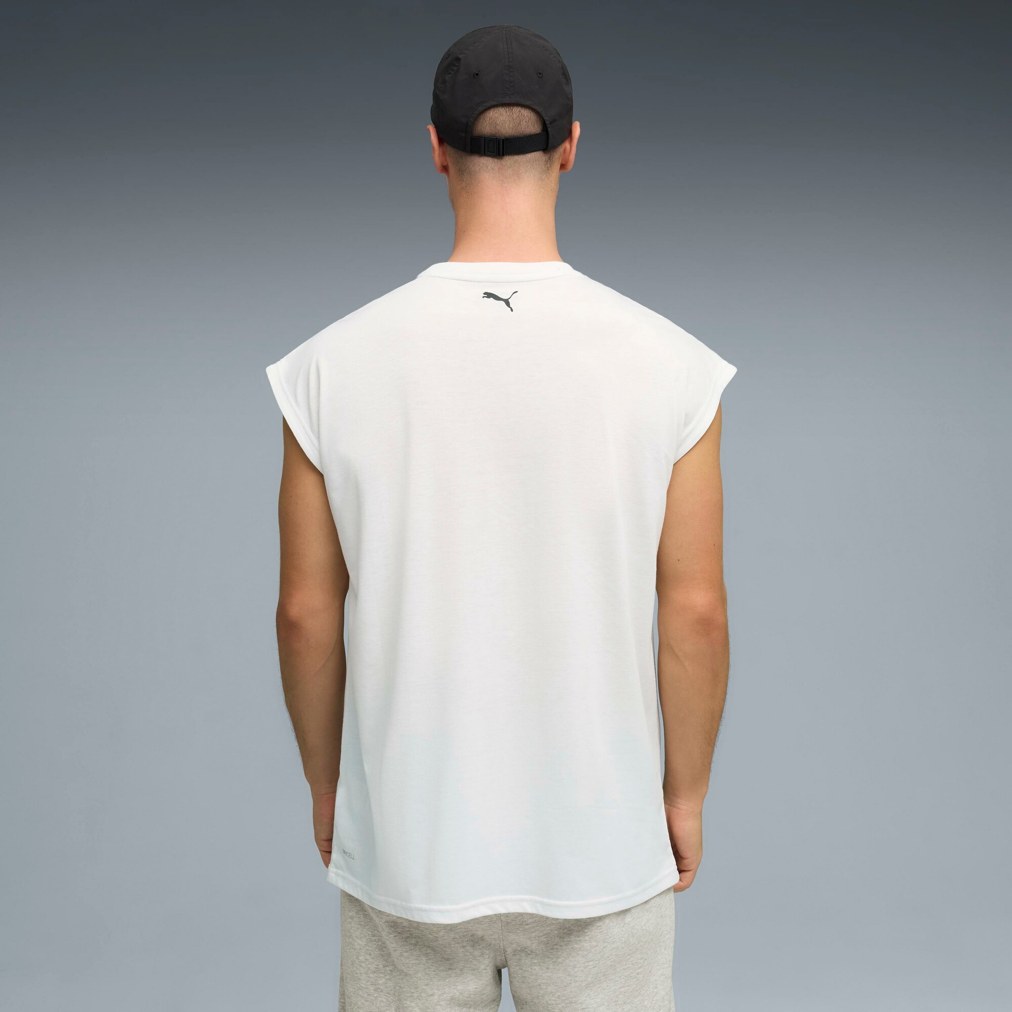 Майка спортивная PUMA GRAPHIC CUTOFF TANK, размер S, белый — фото 1