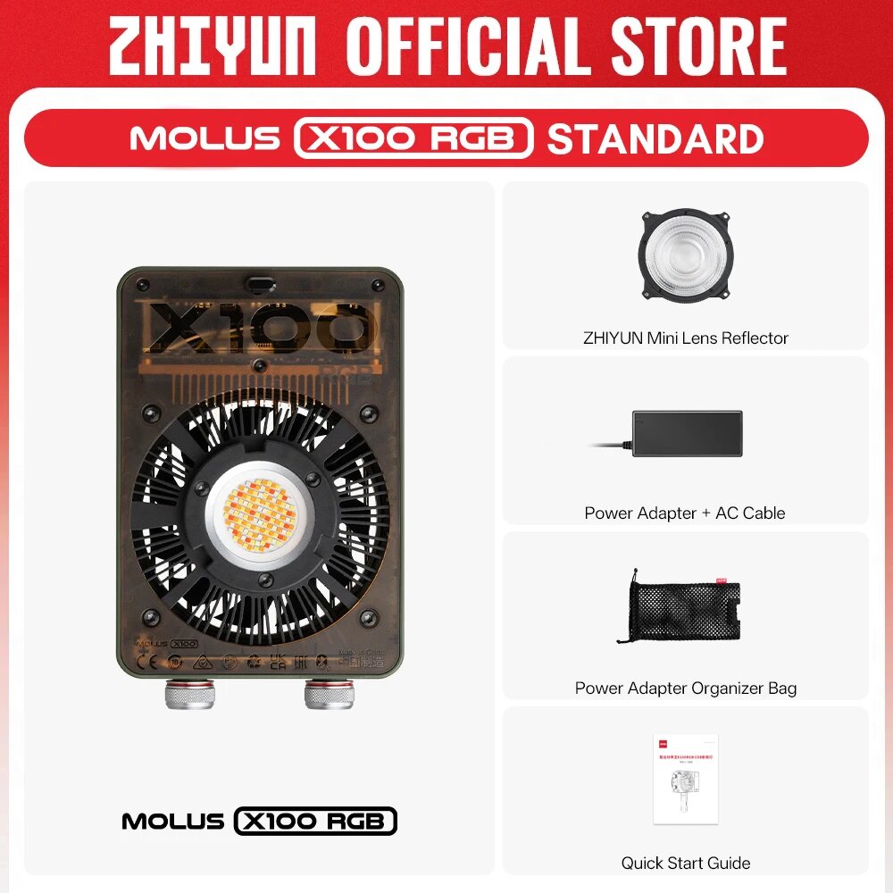 ZHIYUN Molus X100 RGB Светильник AU, Standard Package