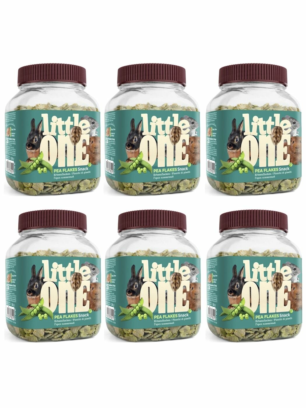 Little One Лакомство для всех видов грызунов, плющеный горох, 230 гр, 6 уп