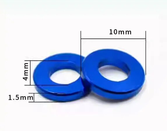 Плоские прокладки из алюминия M4 M5 M6 M8 Синий, Jewel blue, 6x12x2(5pcs)