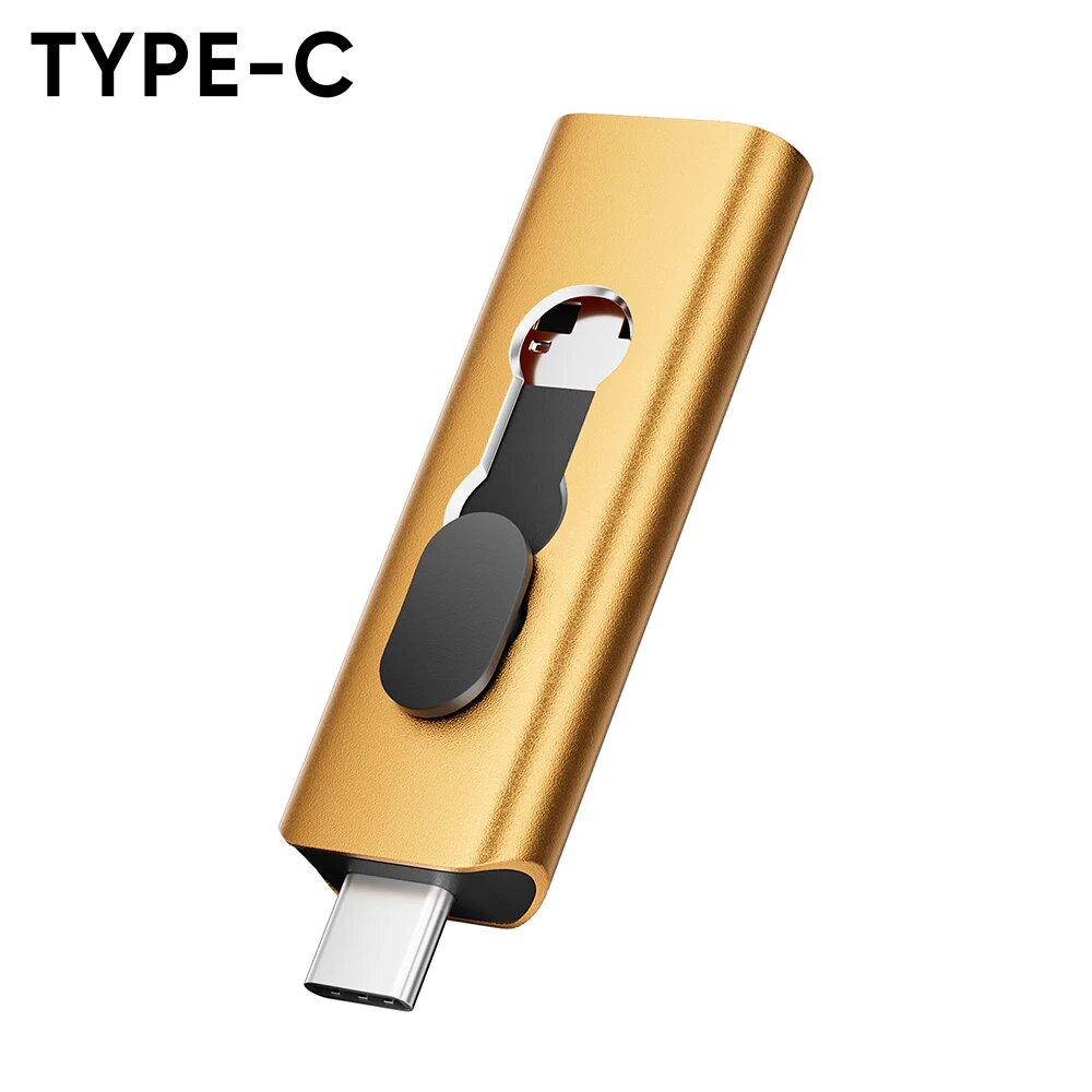 JASTER Универсальный флеш-накопитель 2-в-1 USB 2.0 TYPE-C 64 ГБ Желтый, 16 GB, A6
