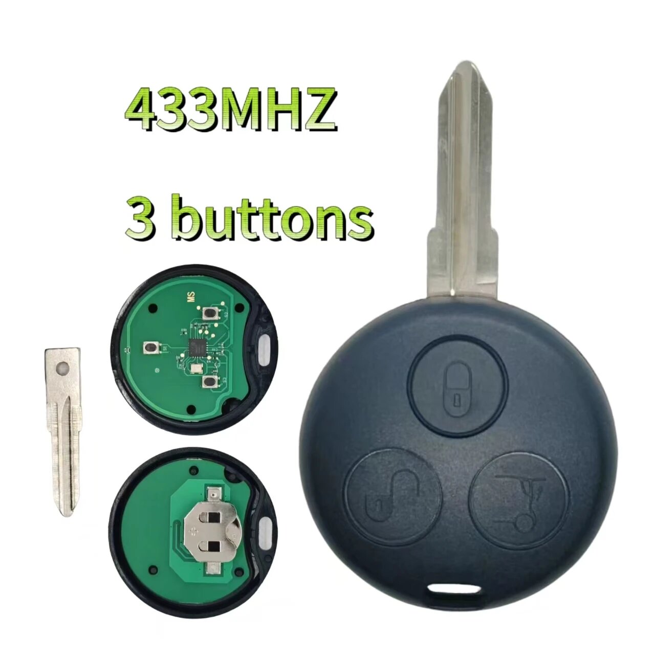 Da Shi для Mercedes Benz Smart Fortwo ForFour 450 Passion Roadster City car key-433mhz, 1pcs
