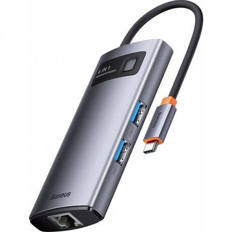 USB-концентратор Baseus Metal Gleam Series 4-in-1 (Type-C to USB3.0*3+RJ45*1) (WKWG070113)