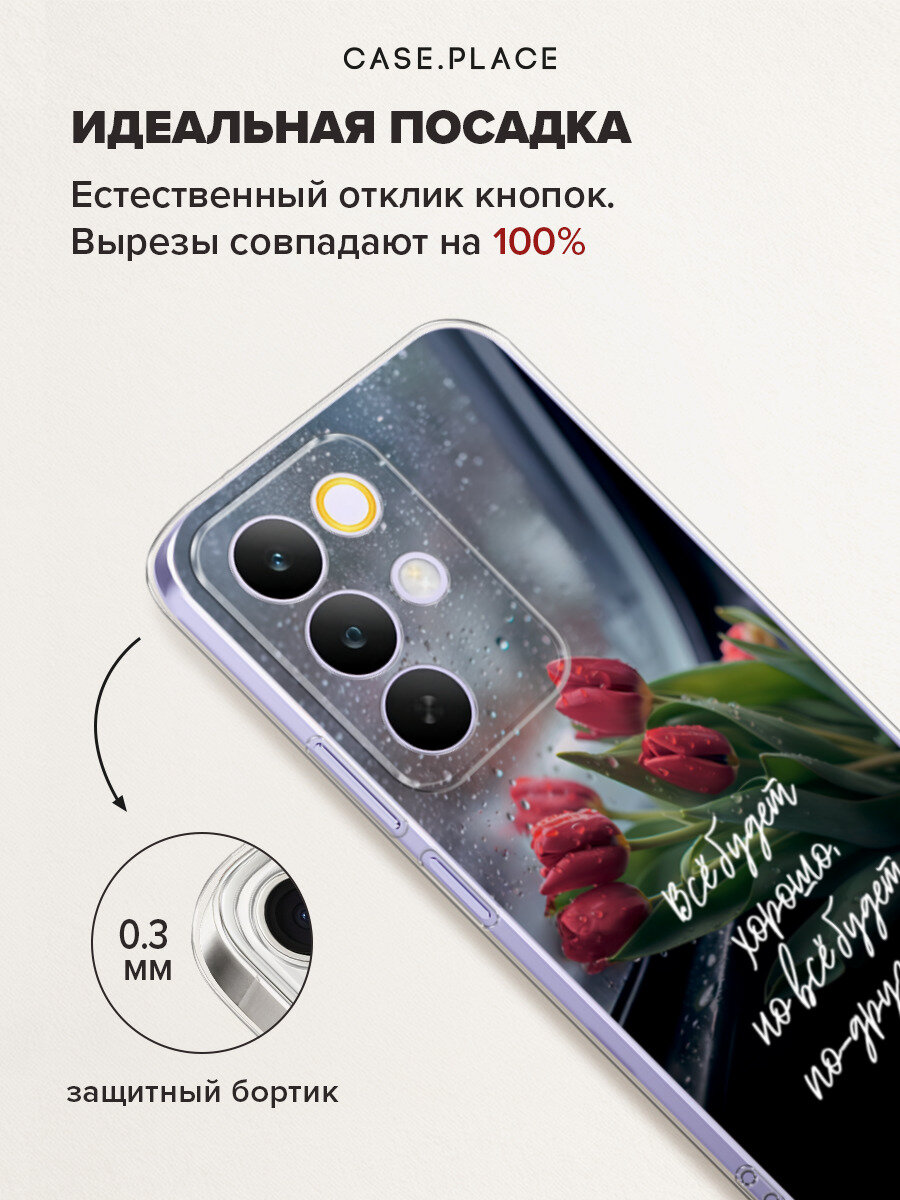 Силиконовый чехол на Realme C85 / Реалми C85 с принтом Все-будет-хорошо — фото 1