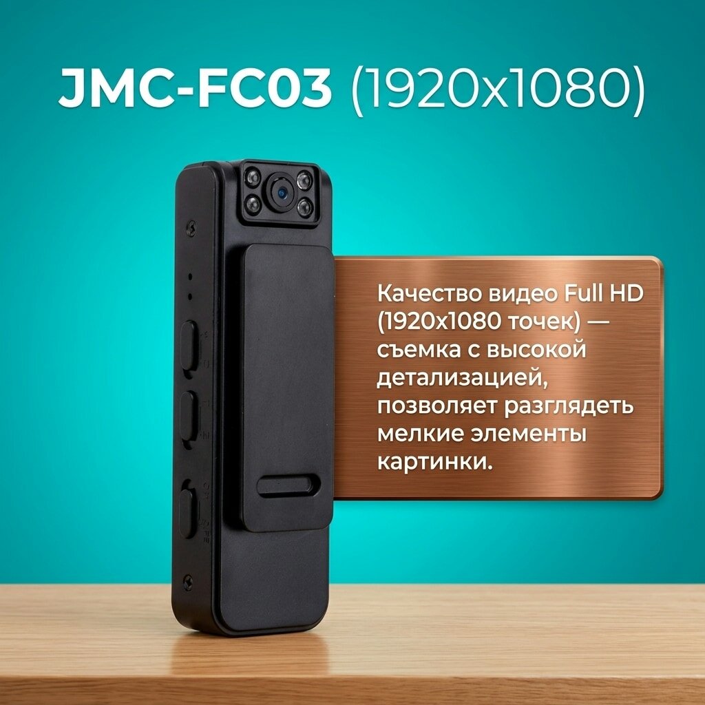 Автономная нагрудная Wi-Fi Full HD мини камера JMC-FC03-2mp