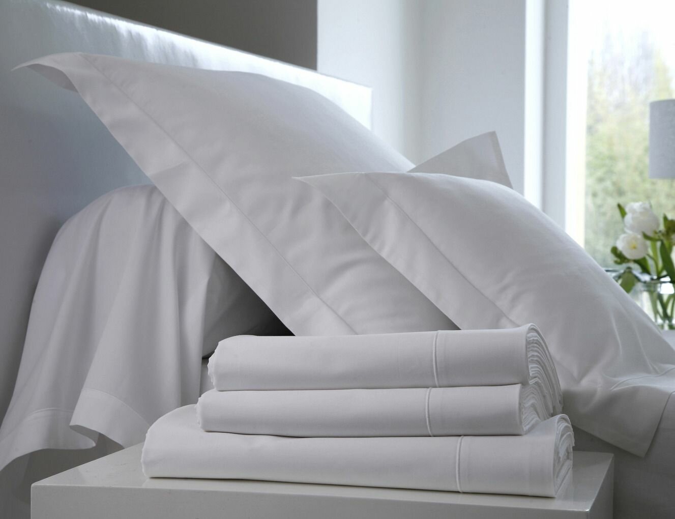 Комплект постельного белья 2х спальное евро 200x220 от Blanc des Vosges PLAIN BLANC