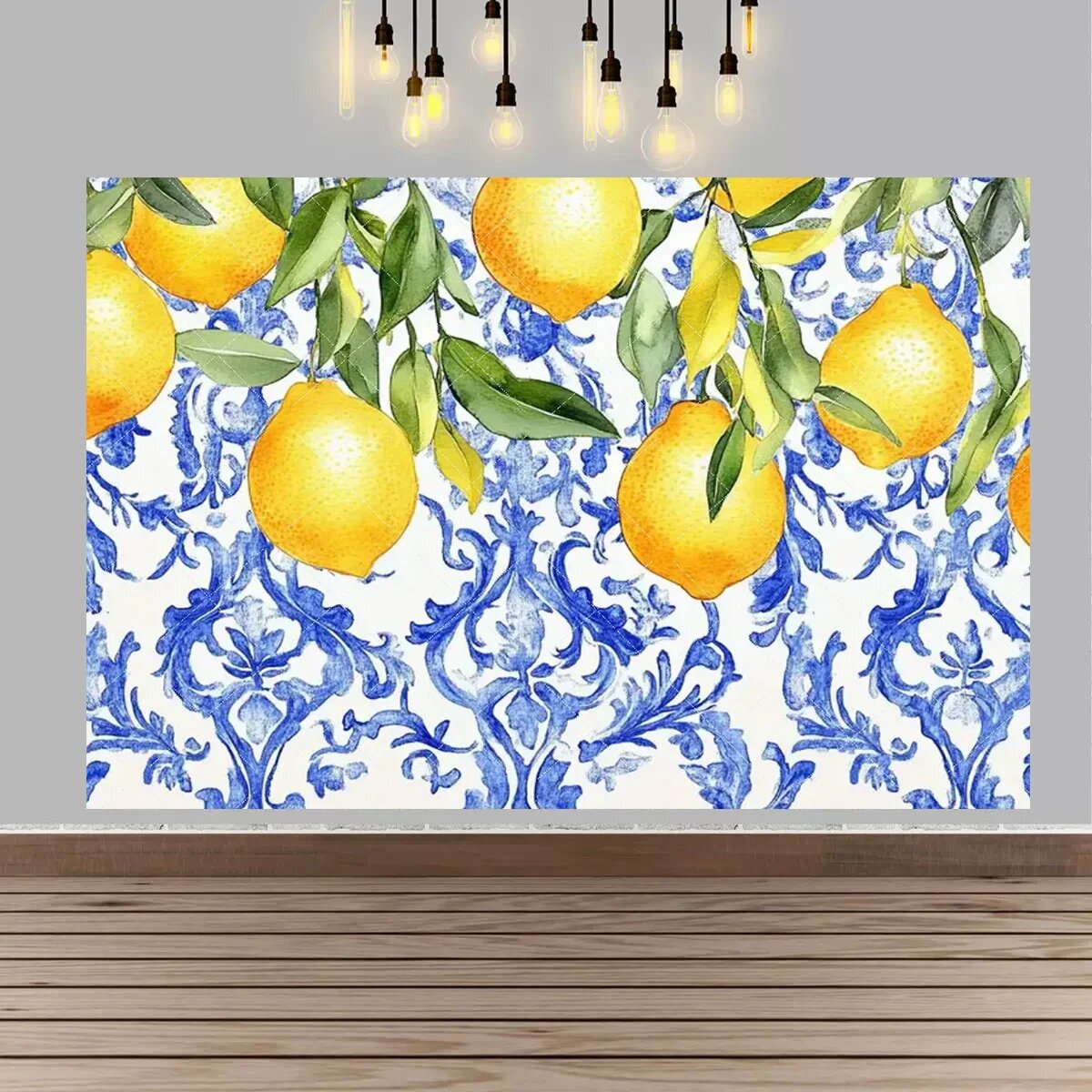 Фон для вечеринки винил лимон и плитка 220X150CM, NM-S4207