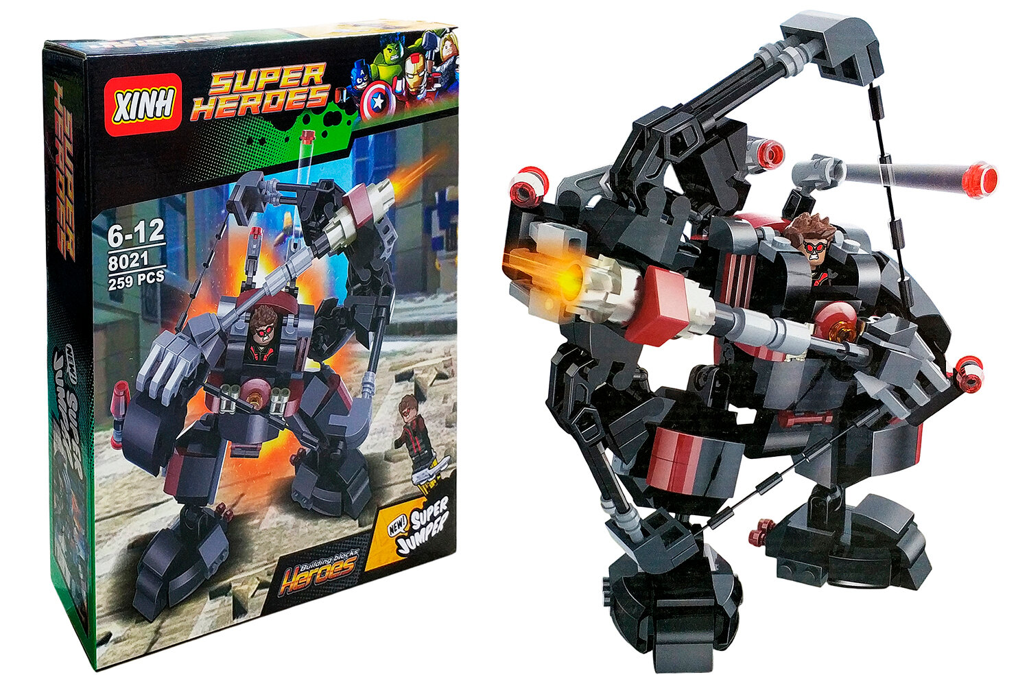 Конструктор Супергерои Мстители: Робот-соколиный глаз 8021 XINH SUPER HEROES, 259 деталей
