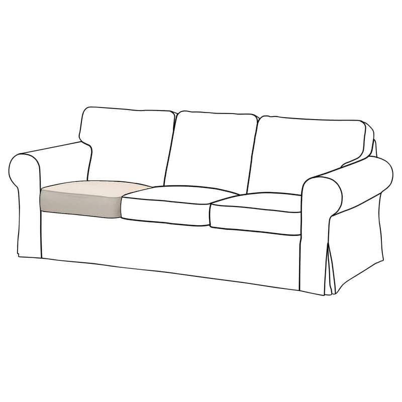 Подушка на стул IKEA EKTORP, внутренняя подушка сиденья 3-местного дивана, белый, 77.5x117.5 см 404.980.07
