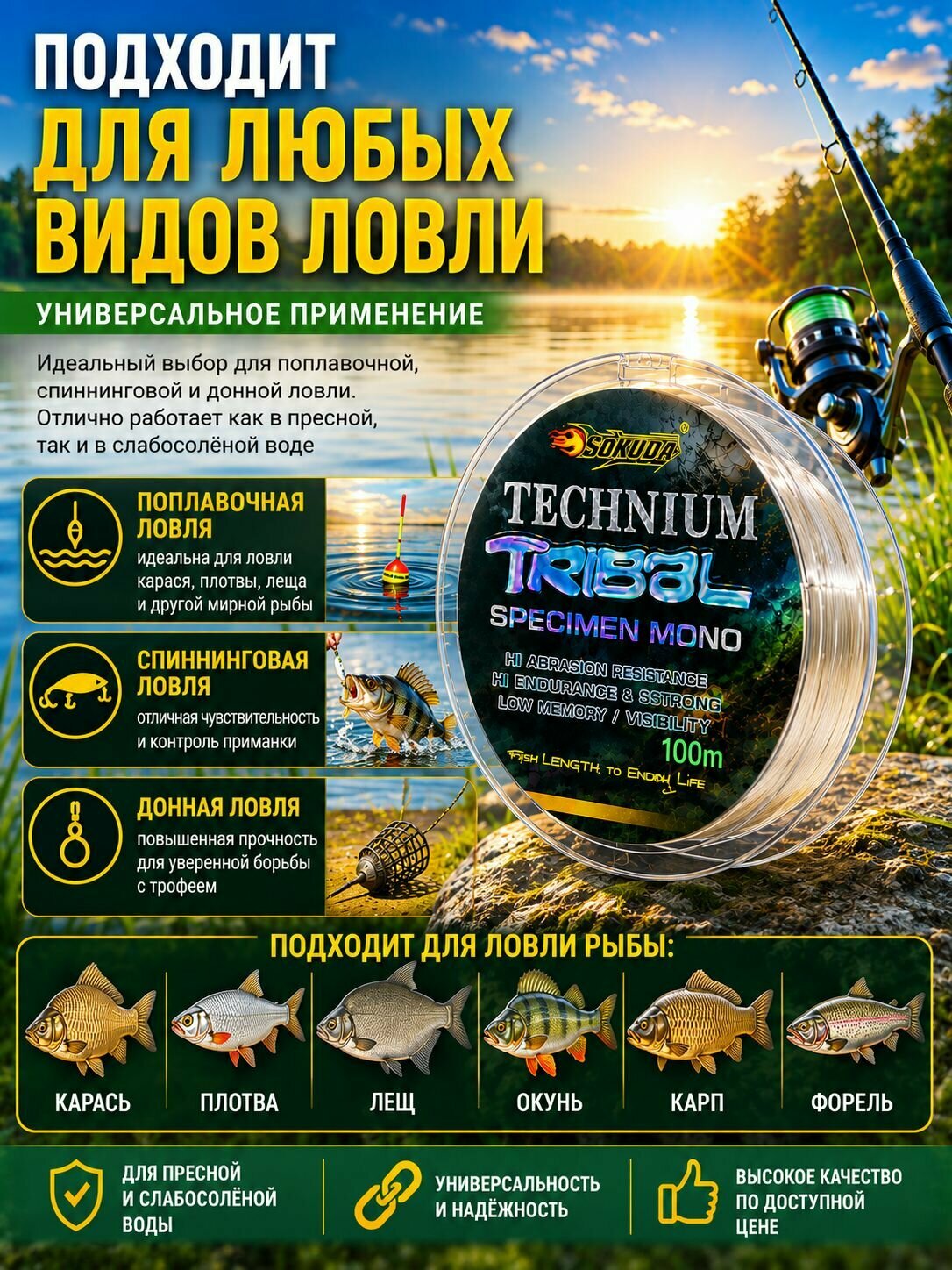 Леска Трибал 0.16 — фото 1