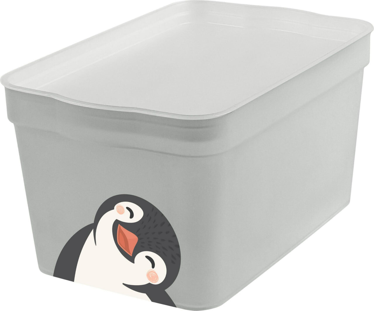 Ящик пластиковый для хранения KEEPLEX "HAPPY" с крышкой 7,5 л, 320х211х141 мм, "PENGUIN"