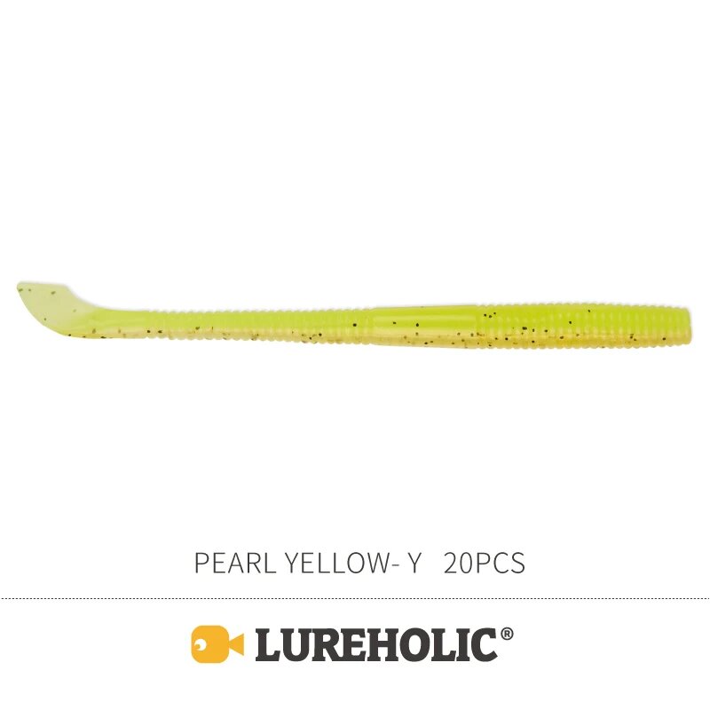LUREHOLIC Преда Ворм 3.8", тонкий, тонущий Светло-желтый, Y