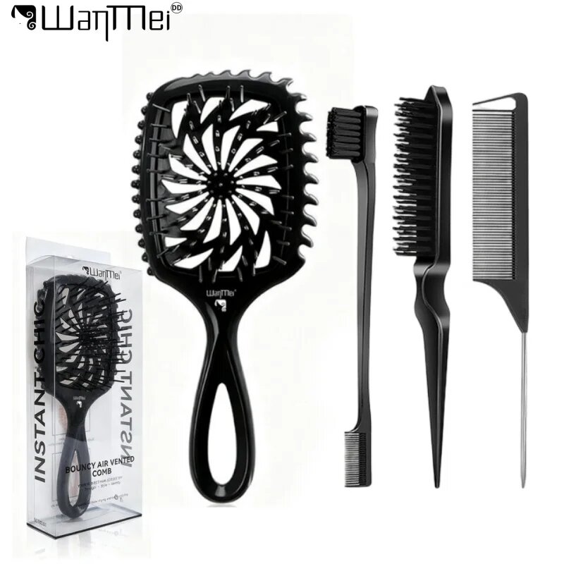 Набор расчесок Wanmei Black-4pcs