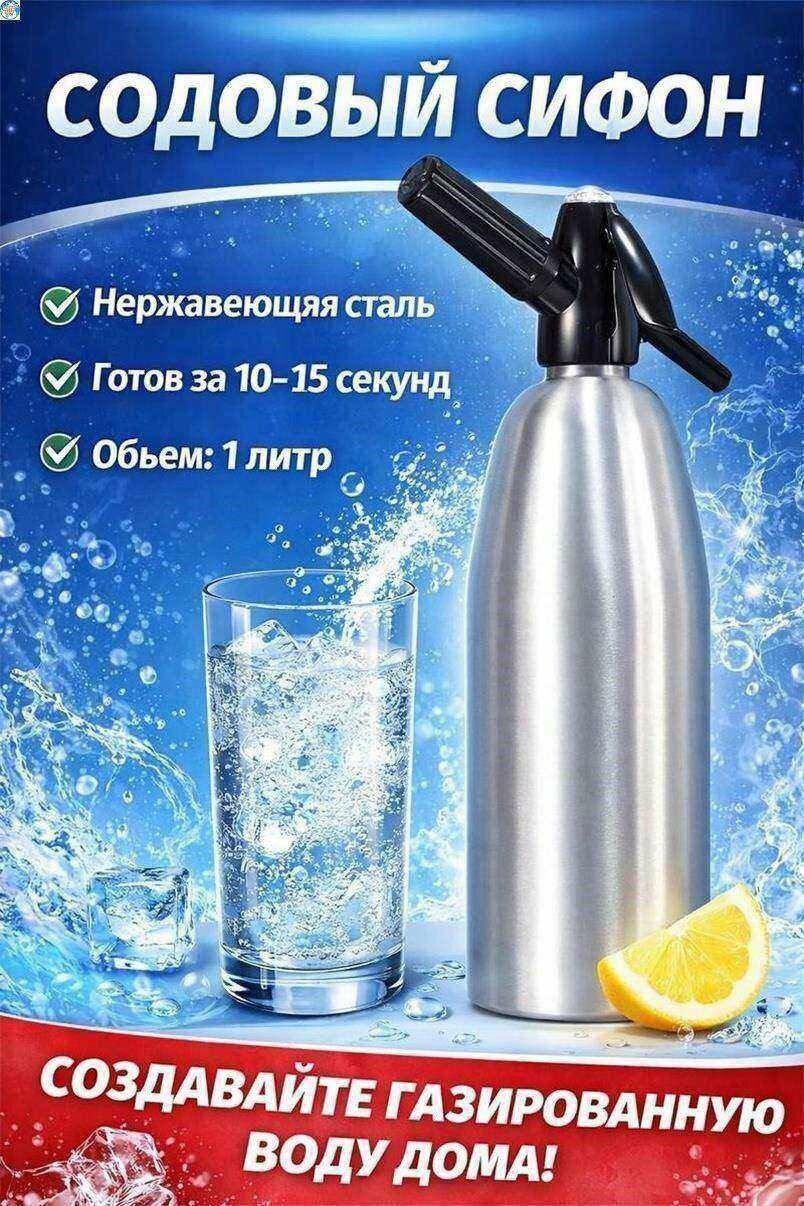 Сифон для газирования, 1 л, 1 шт