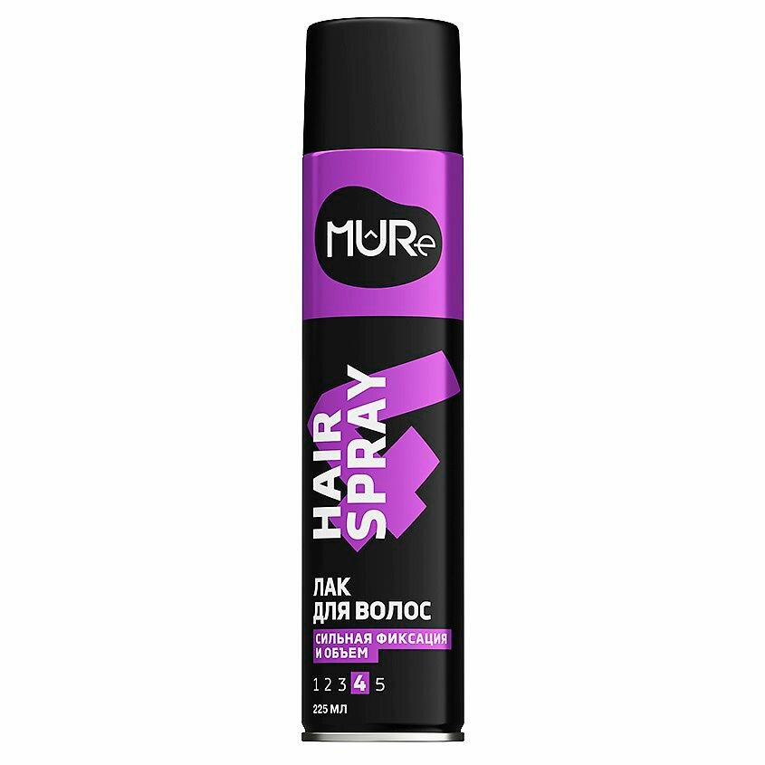 MURe Лак для волос Super Strong & Volume, Сильная фиксация 4, 225 мл