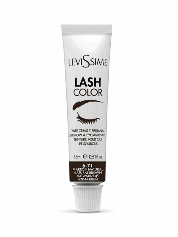 LEVISSIME Краска для бровей и ресниц профессиональная Lash Color №6-71 натуральный коричневый, 15 мл (Левиссим)