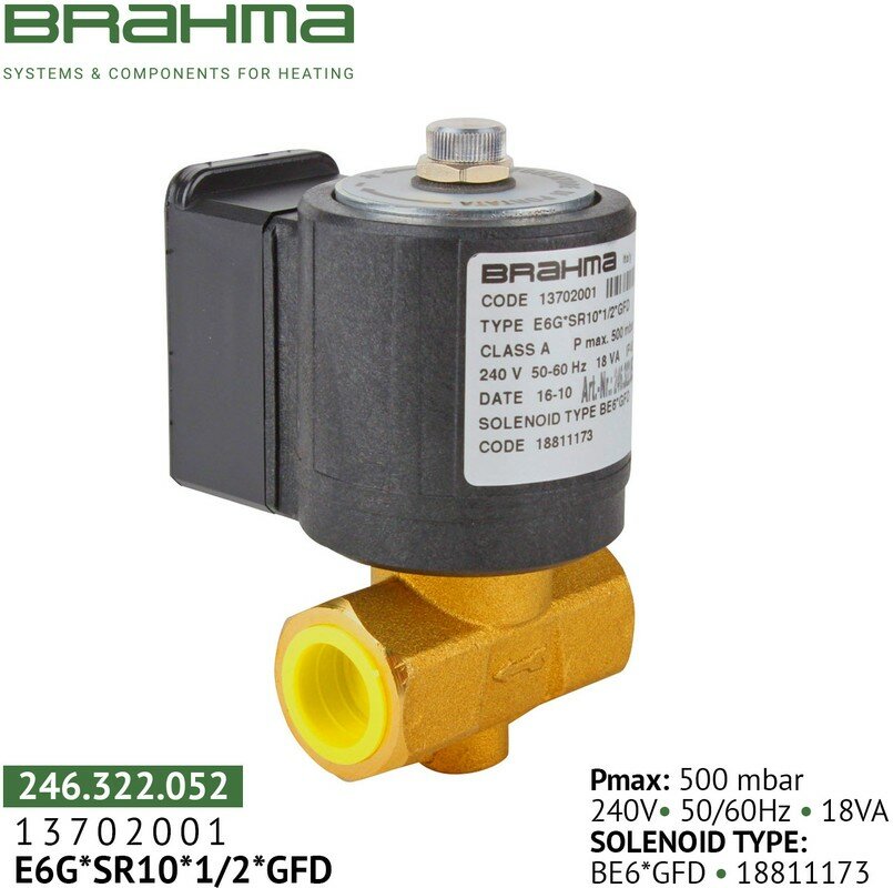 Клапан Brahma E6G*SR10*1/2*GFD 13702001