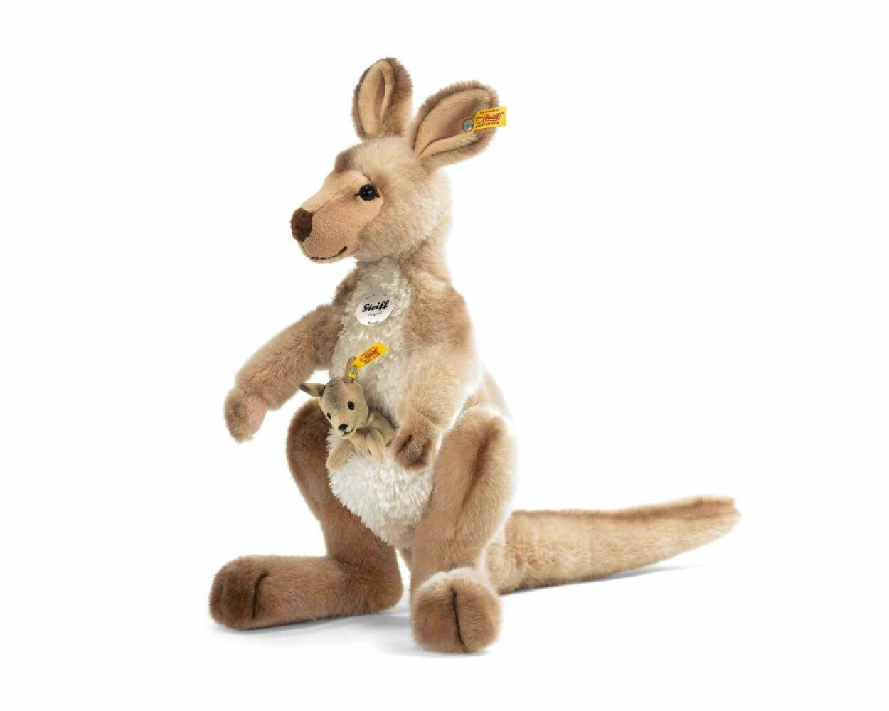 Мягкая игрушка Steiff Kango Kangaroo (Штайф Кенгуру Кенго 40 см с малышом)