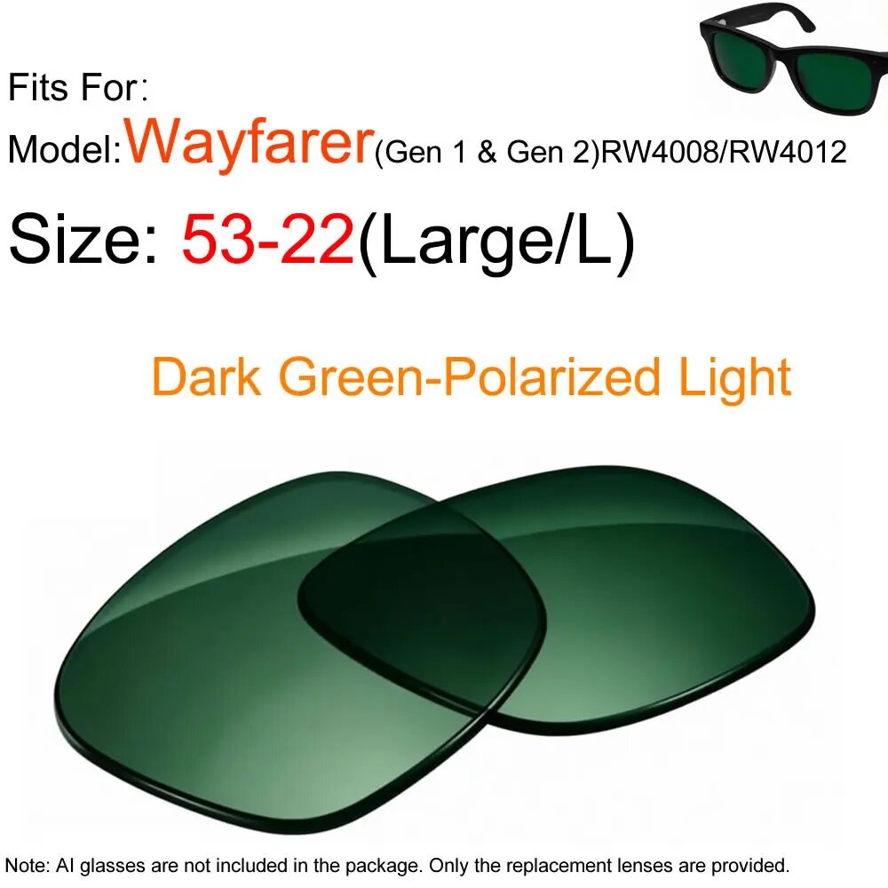 Сменные фотохромные линзы для Ray-Ban Meta Wayfarer ULMATN Зеленый, L-Green-Polarized