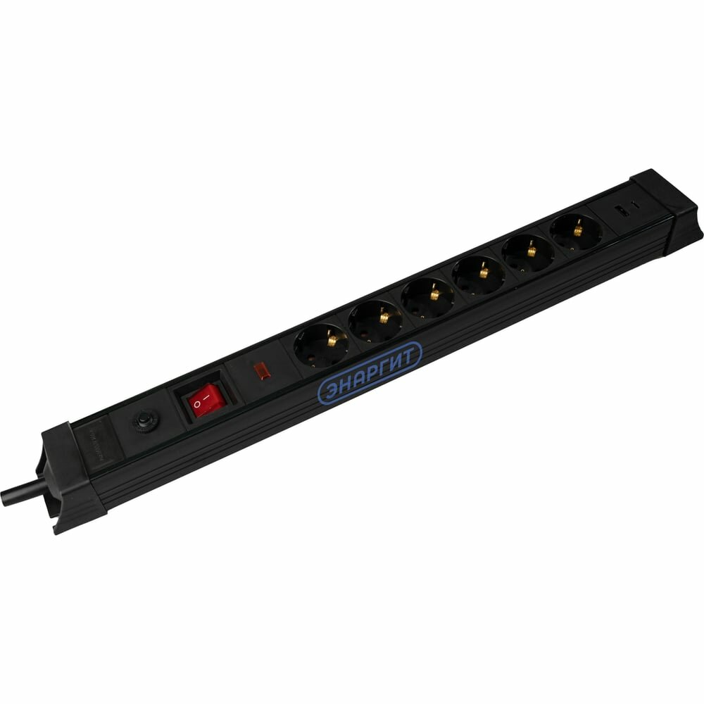 Сетевой фильтр энаргит, кабель 3x2,5 - 3 метра, 6 розеток, 2 usb (Type A + Type C) SL-G06KGDU2-325-3