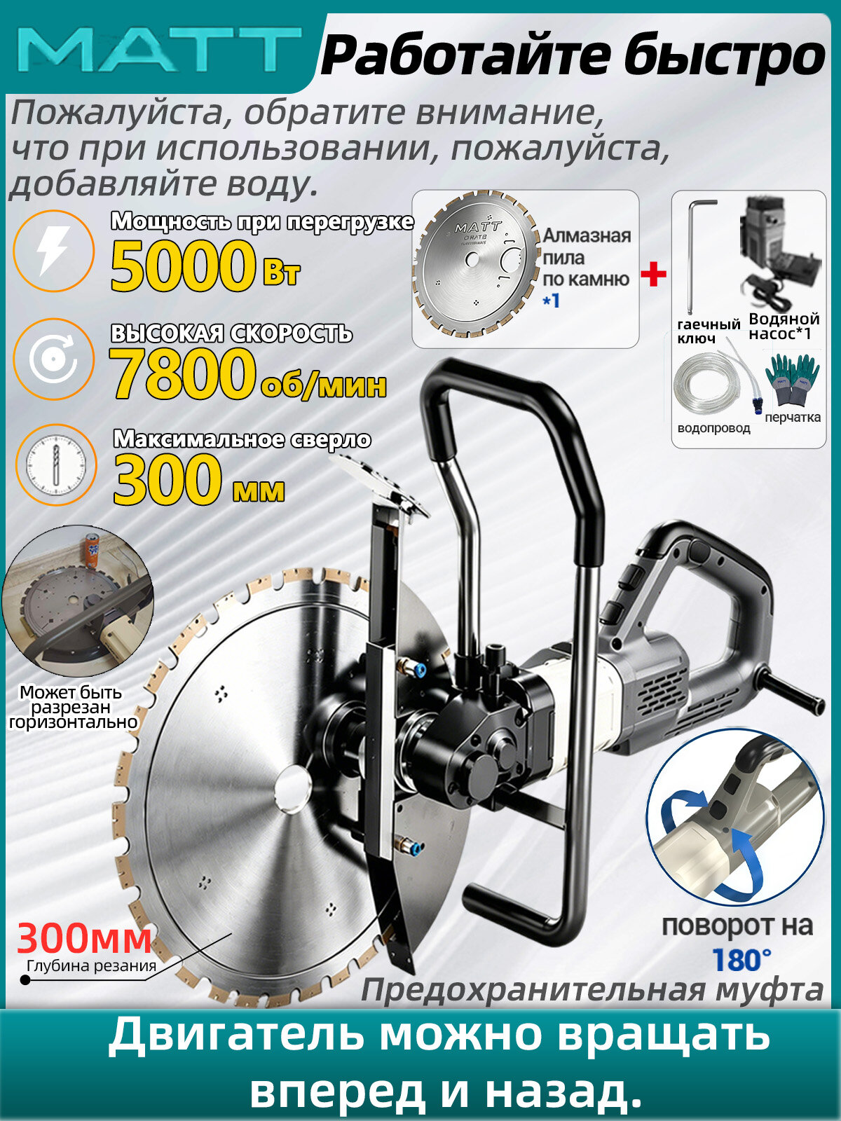 Мощная машина для нарезания канавок, не требующая регулировки бесщеточная дисковая бензопила для резки бетона, предназначенная для резки и обработки бетонных стен.