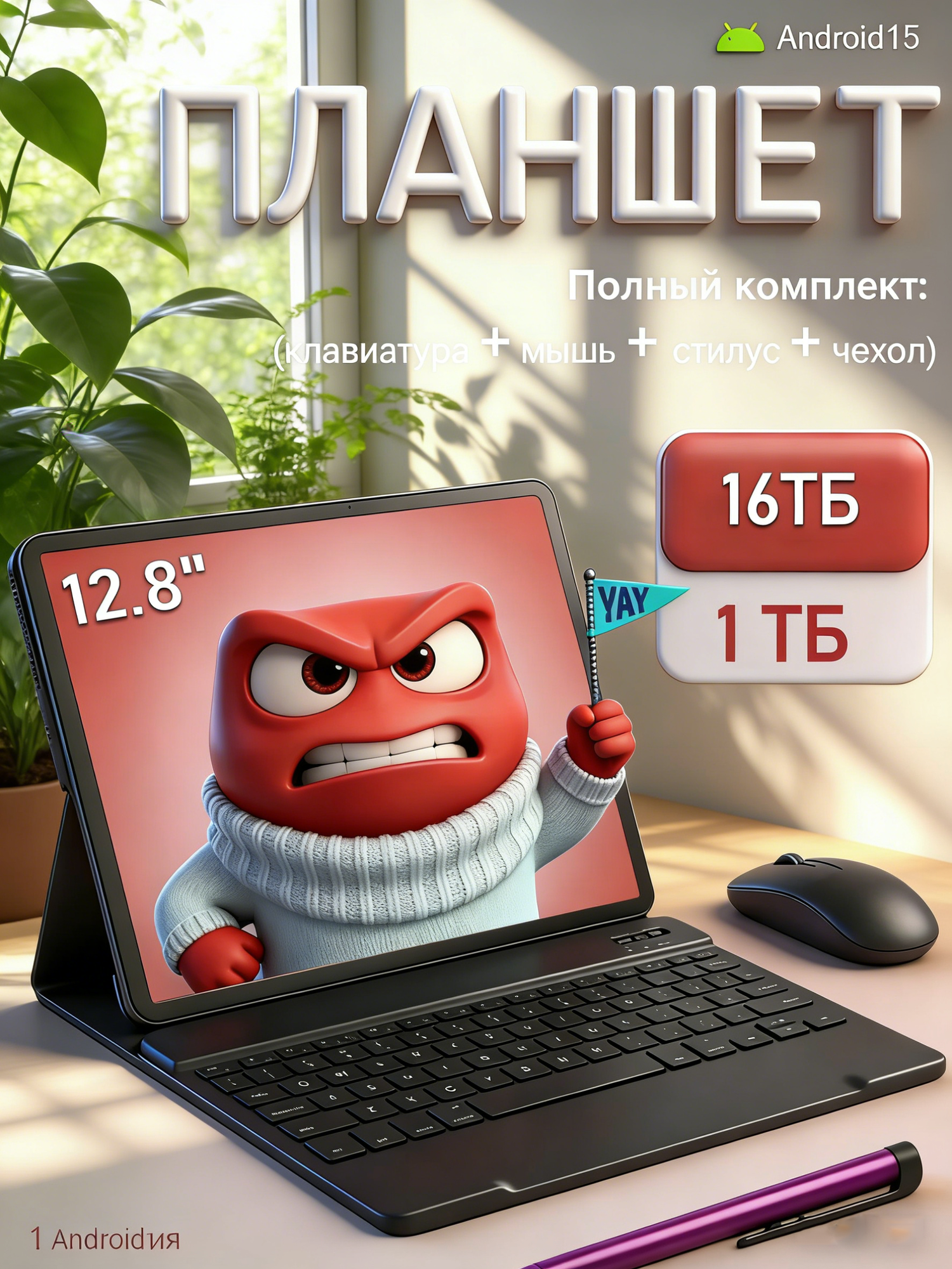 Планшет Galaxy S13 12.8 дюймов андроид15 16+1024G мышь+клавиатура 10000мАч 2K экран Новинка лимитированная