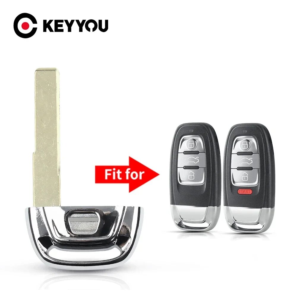 KEYYOU 2 шт. Автомобильный ключ необработанное лезвие для Audi Q5 A4L A5 A6 A7 A8 RS4 RS5 S4 S5 смарт-карта без ключа