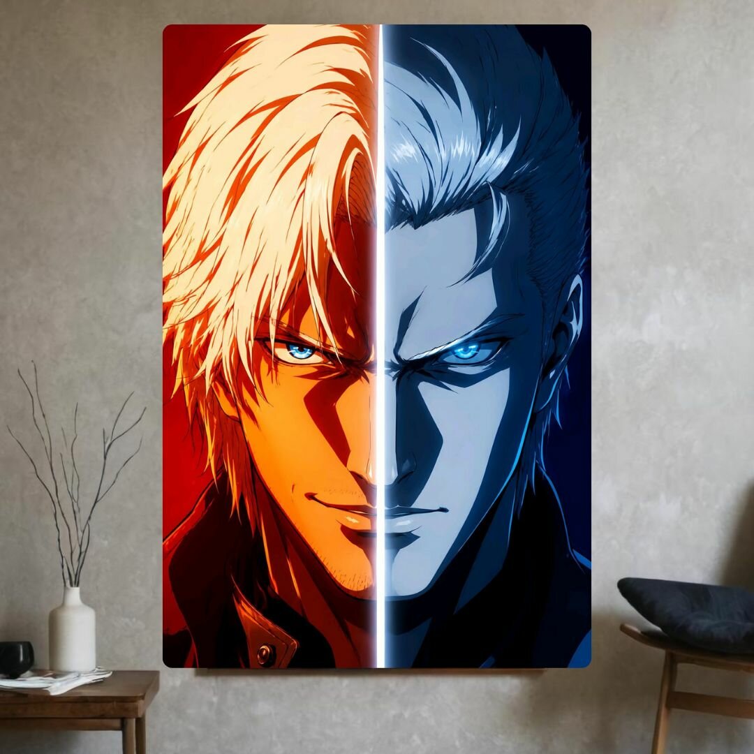 Картина на металле (Devil May Cry) Данте, Вергилий 20*30 см