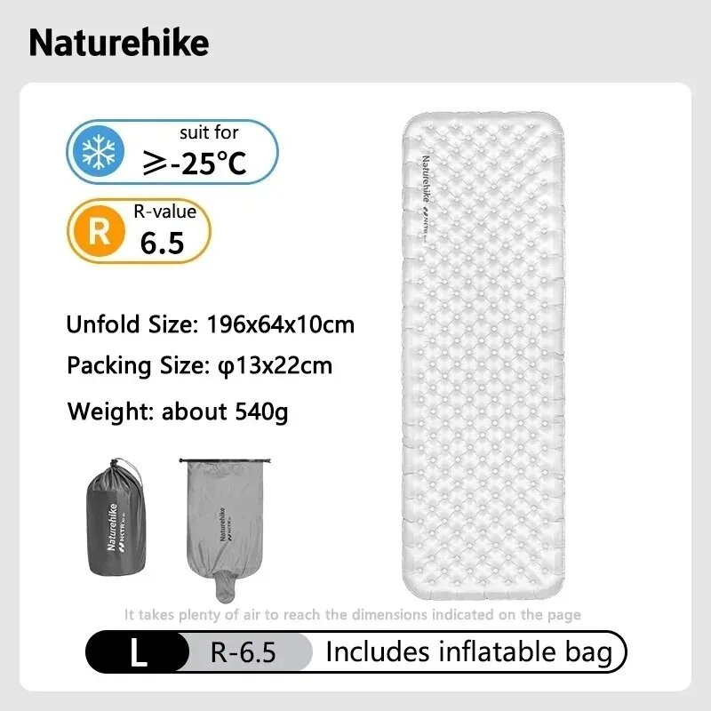 Naturehike Теплый зимний кемпинговый коврик из нейлона