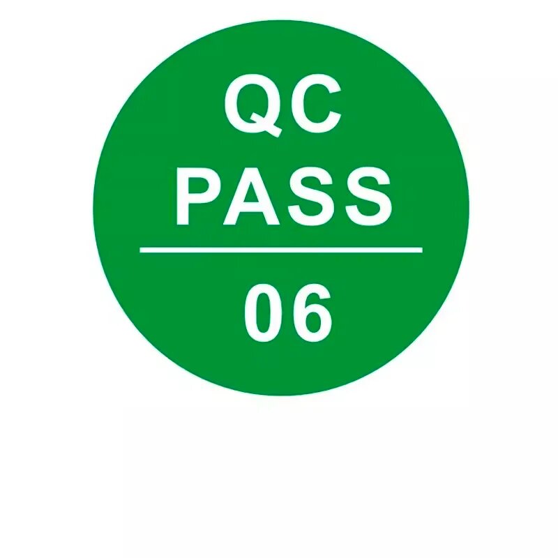 QC PASS 06, зеленые стикеры контроля качества