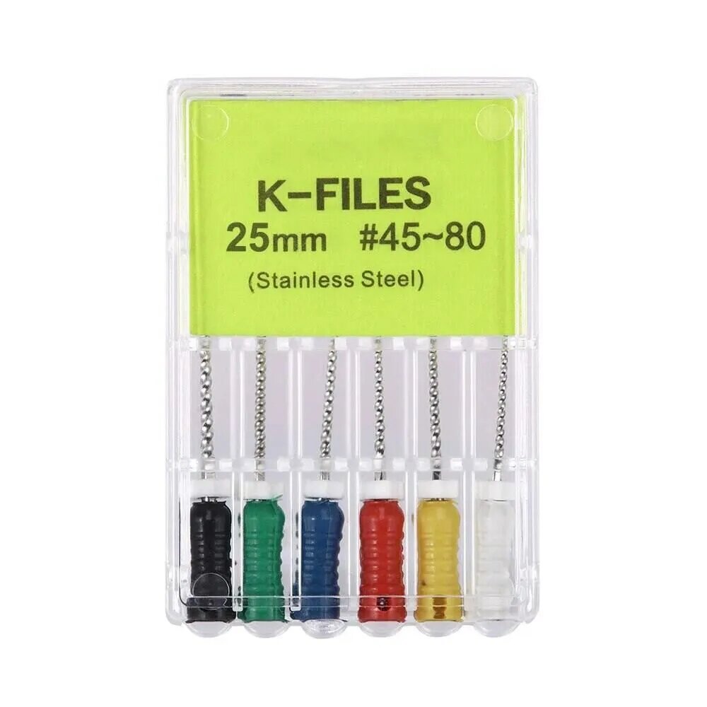 K-Files Ручные файлы стоматологические, 25мм №45-80