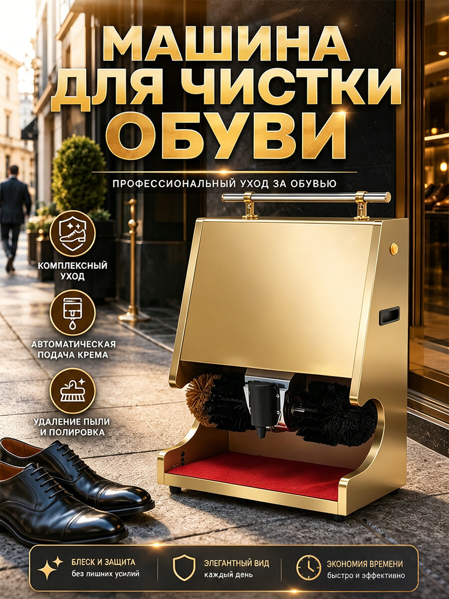 Машина для чистки обуви с ручкой сверху, быстрая очистка и полировка обуви, экономит время в гостиницах и офисах