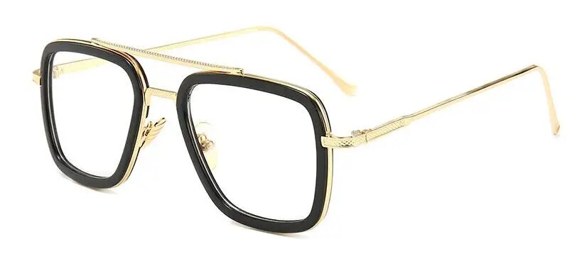 Очки стимпанк Glocco gold black clear, блокировка синего света
