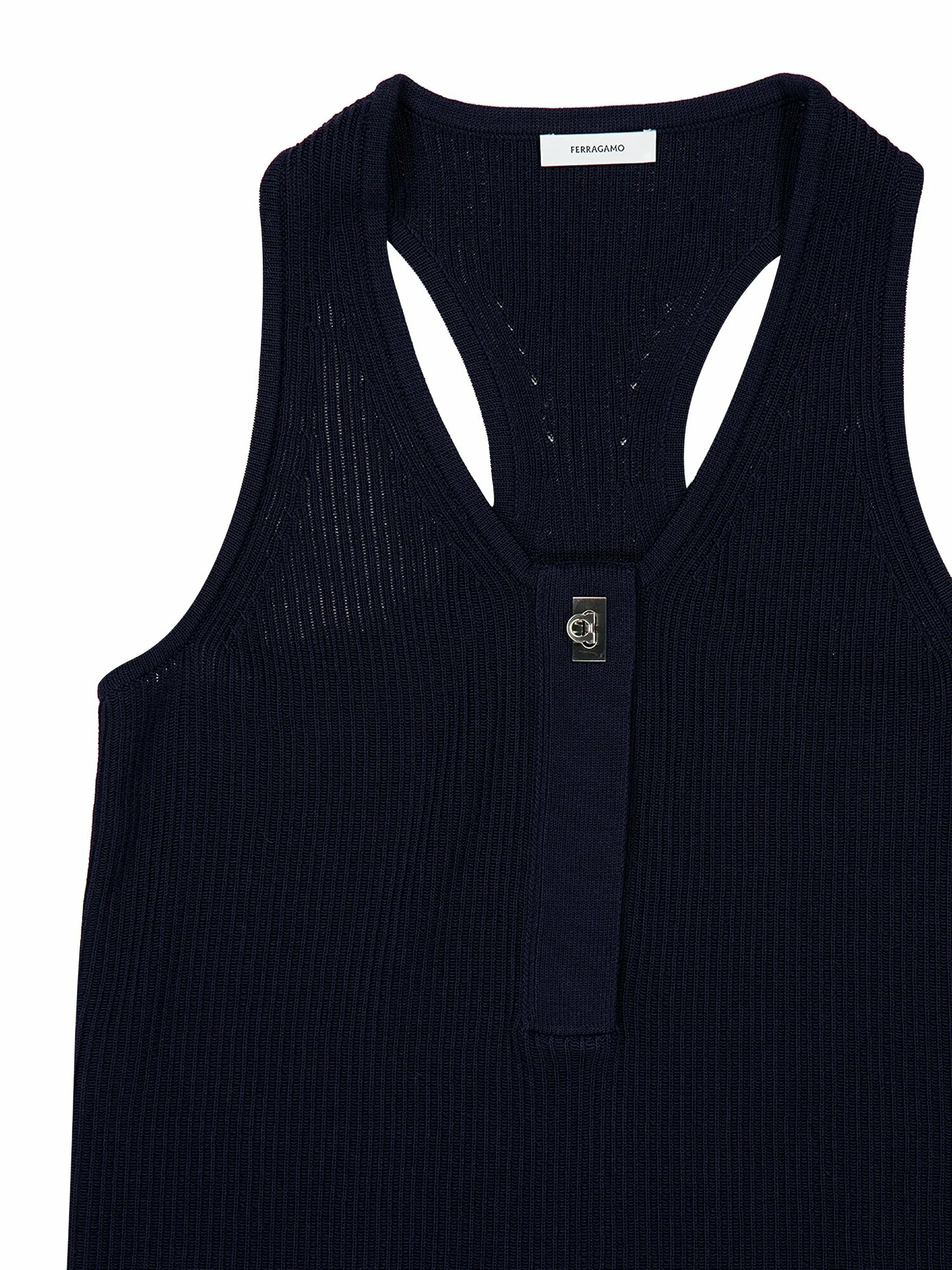 Топ Ferragamo Gancini-plaque ribbed tank top, размер 40 — фото 1