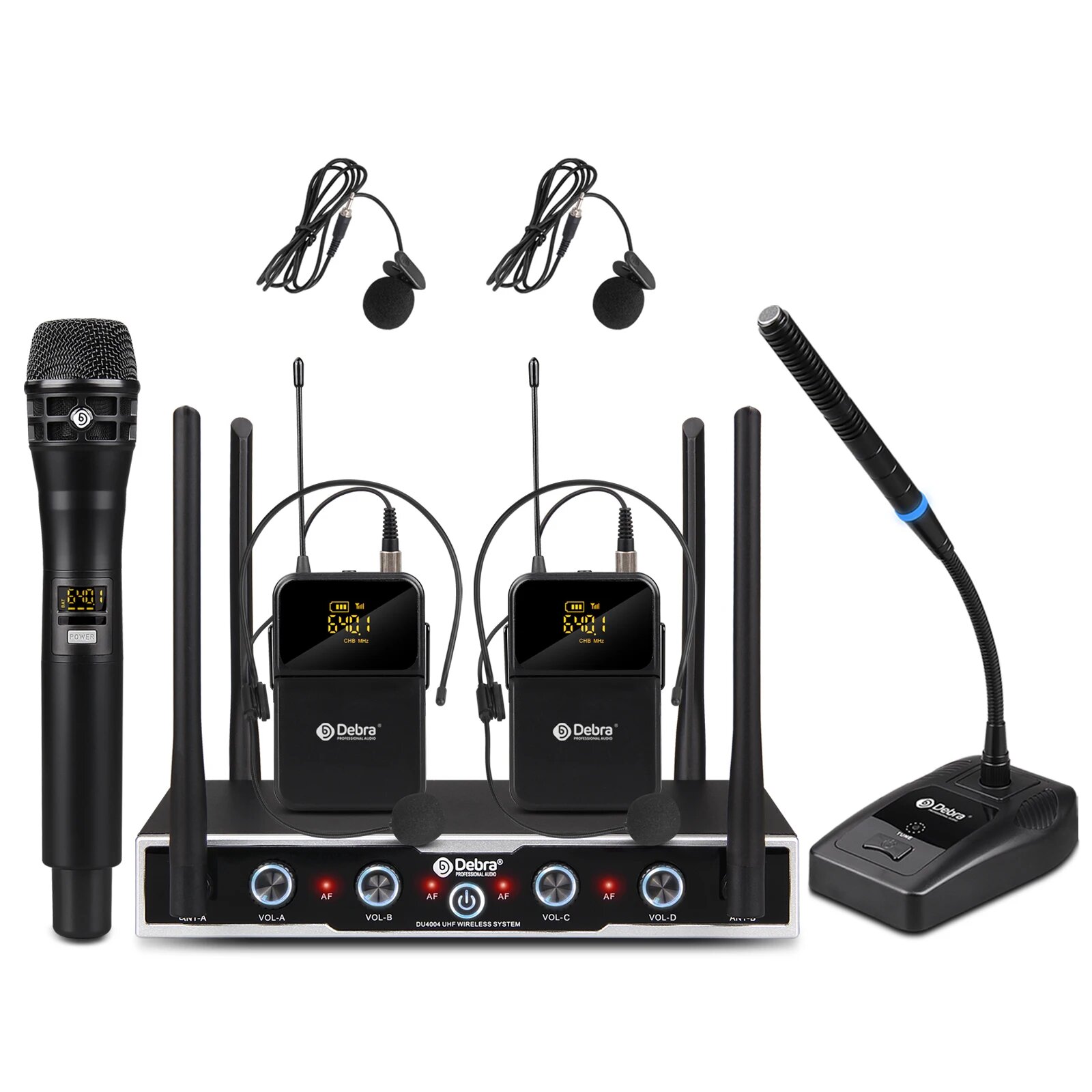 PROFUL Debra DU4004 UHF Беспроводной микрофонный комплект 1HD2LR1CM