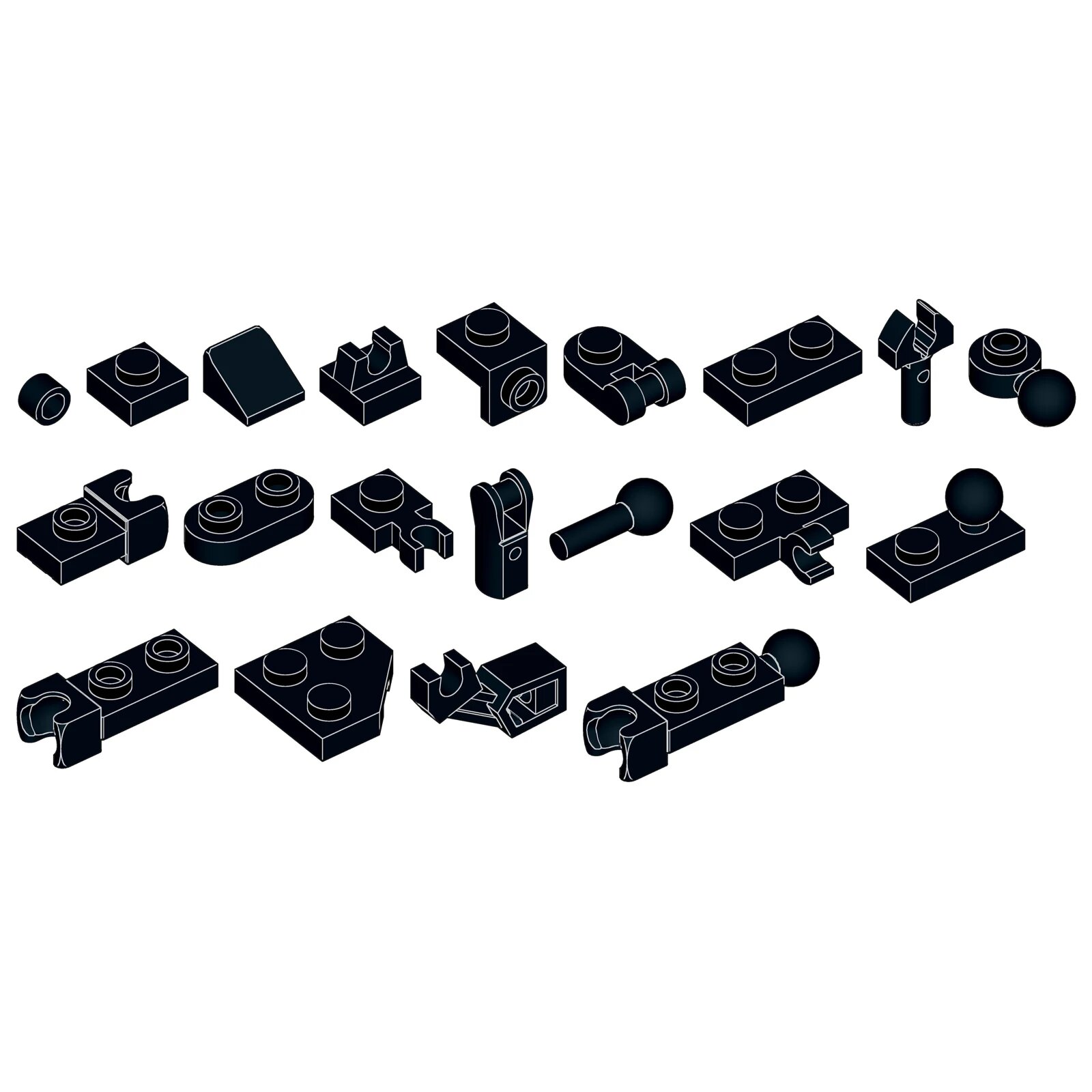 Конструктор Super Robot Bone Skeleton Mecha MOC 30PCS, black — фото 1